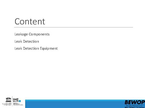 Leak Detection Night Flow Measurement Step Testing Leak