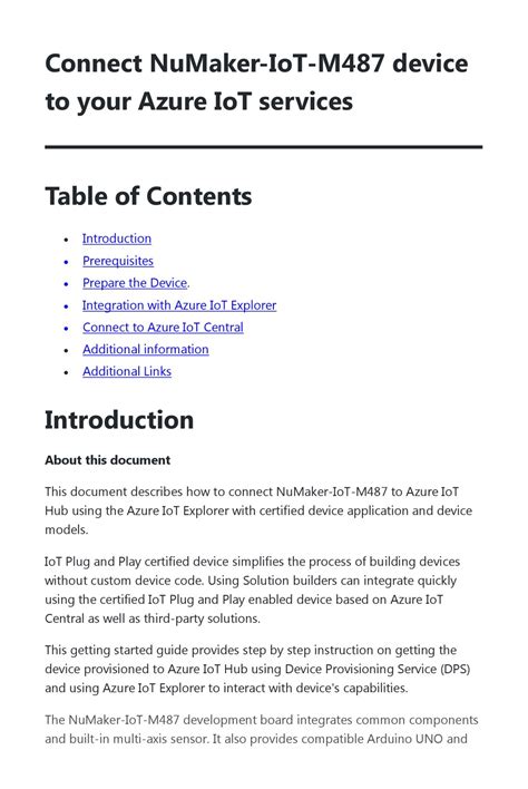 NUVOTON NUMAKER IOT M487 CONNECTING MANUAL Pdf Download ManualsLib