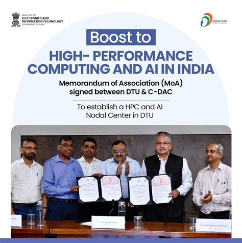 Dce Dtu Hpc Cs Ai Artificialintelligence Supercomputer Nsm Ml Centre Cdac Mou High