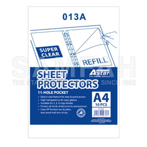 Astar Protector Refill 11 Hole Pocket 10s Samfah