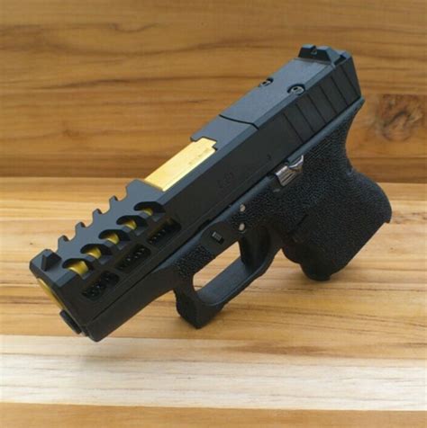 Glock 26 Pattern Slide Style 8a Complete Assembly With Gold Tin Barrel Rmr Cut Kineti Tech