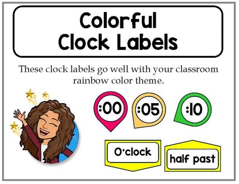Colorful Clock Labels By Mrs Dances Room Tpt