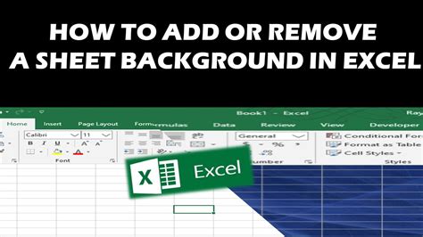 How To Add Or Remove A Sheet Background In Excel Youtube