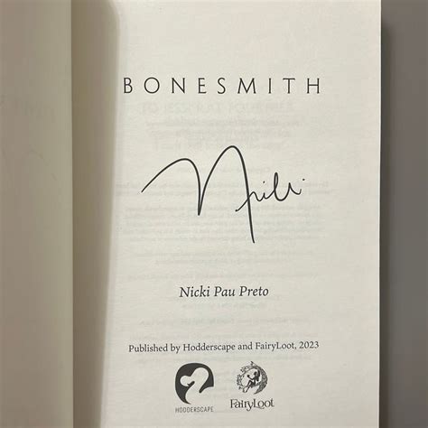 Bonesmith Signed Fairyloot Ed By Nicki Pau Preto Hardcover Pangobooks