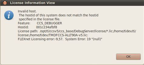 CCSv5 License Problem Inavlid Host ID Code Composer Studio Forum
