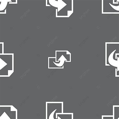 Icon Of Copying Files Symbol Of Replicating Documents Seamless Pattern On A Grey Background In