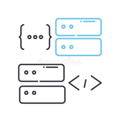 Database Architecture Line Icon Outline Symbol Vector Illustration