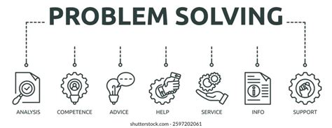 Problem Solving Outline Banner Icon Analysis Stock Vector Royalty Free