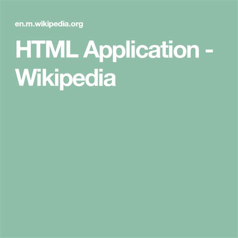 Html Application Wikipedia