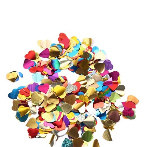 Boomwow Metallic Heart Shape Confetti For Party Decoration Colorful