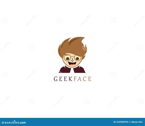 Geek Logo Template With A Mascot Illustration Stock Vector Geek Logo Template With A Mascot Illustration Stock Vector