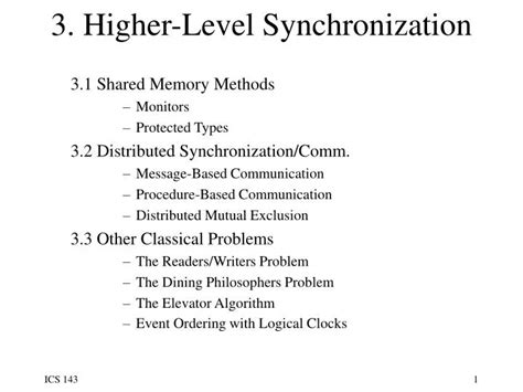 PPT Higher Level Synchronization PowerPoint Presentation Free