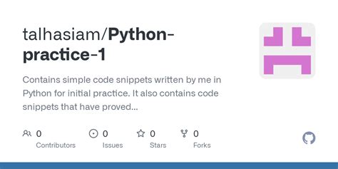 GitHub Talhasiam Python Practice Contains Simple Code Snippets Written By Me In Python For
