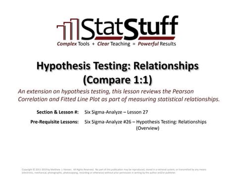 Hypothesis Testing Relationships Compare 1 1 Pptx