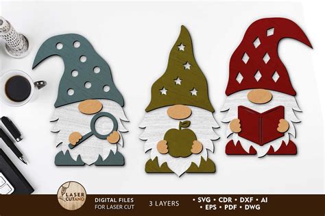 Set Of School Gnomes Decorative Files · Creative Fabrica