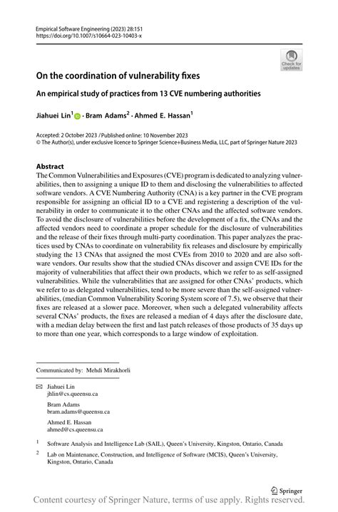 On The Coordination Of Vulnerability Fixes