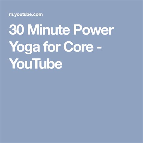 30 Minute Power Yoga For Core Youtube