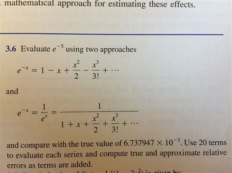 Solved Mathematical Approach For Estimating These Effects Chegg