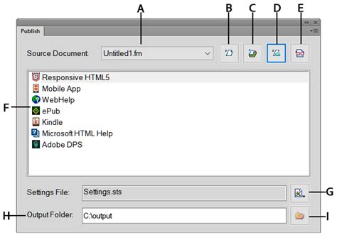 Generate Output Using The Default Publish Settings