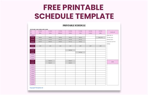 Schedule Template In Excel FREE Download Template Net