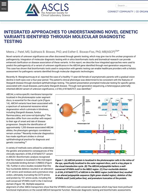 Pdf Integrated Approaches To Understanding Novel Genetic Variants Identified Through Molecular