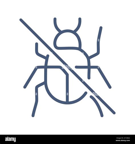 Bug Free Line Art Graphic Of A Bug Crossed Out Representing The
