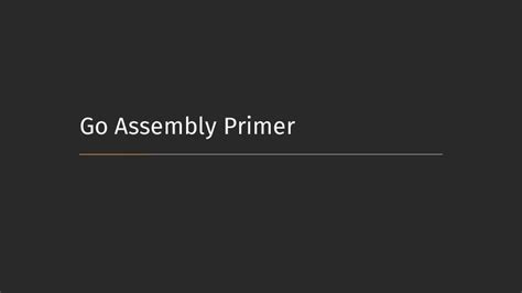 Better X86 Assembly Generation With Go Speaker Deck