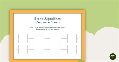 8 Step Algorithm Sequence Sheet Lower Primary Teach Starter
