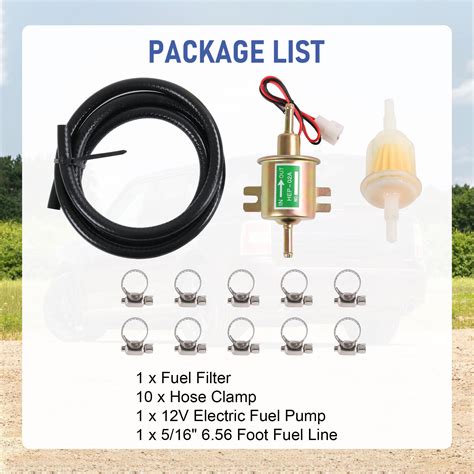 Universal Electric Fuel Pump Kit 12v 3 6 Psi Low Pressure