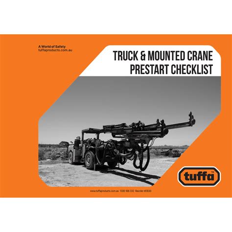 Truck And Mounted Crane Prestart Checklist Books Tuffa™ Products