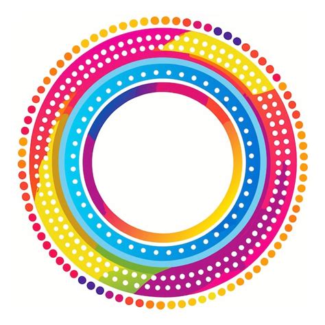 Colorful Circular Halftone Dotted Frame Made With Dots Premium Ai