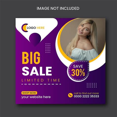 새 시즌 큰 판매 모든 소셜 미디어 배너 및 포스트 템플릿 디자인 2023 프리미엄 벡터