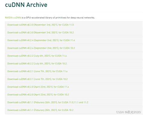 Cuda和cudnn各版本下载及版本对应关系cuda与cudnn版本对应 Csdn博客