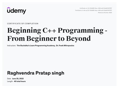 Raghvendra Pratap Singh On Linkedin Cpp Programming Udemy Cpp