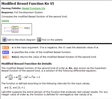 Solved Model Description Of Modified Bessel Function Kn Ni Community