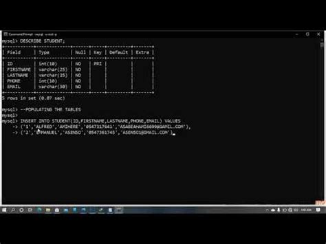 How To Create Database And Insert Values In MySQL Command Line YouTube