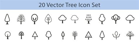 Tree Vector Icons Set Vector Art At Vecteezy
