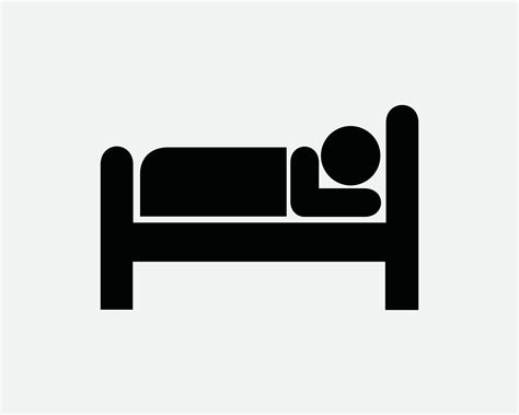 Sleep Icon Man Sleeping Napping Nap Resting Rest On Hotel Motel Bed Bedroom Room Night Icon