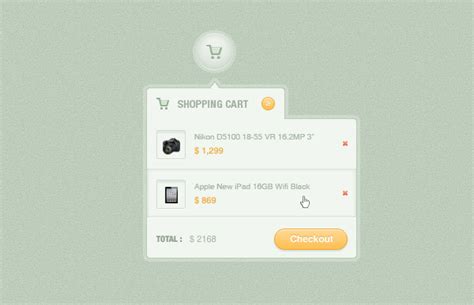 shopping cart dropdown download free psd and html