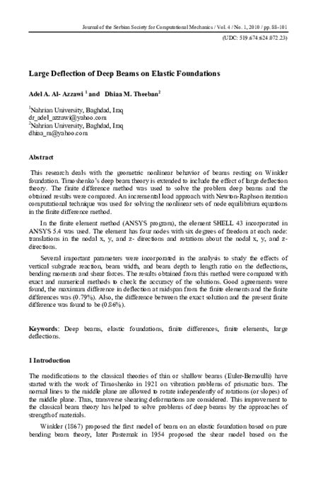 Pdf Large Deflection Of Rectangular Plates On Elastic Foundations