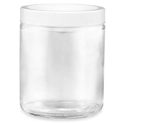 1 Oz Straight Sided Glass Jars White Plastic Lid 48case