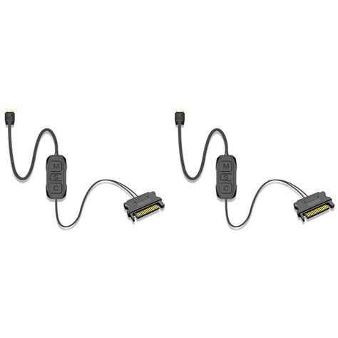 2x Controller Mate Manual Addressable Rgb Controller Argb Led Controller Sata 15 Pin To 3 Pin
