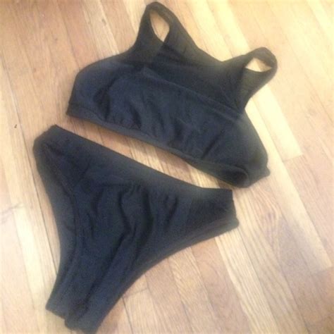 Swim Sexy Black Mesh Panel Tank Bikini Poshmark