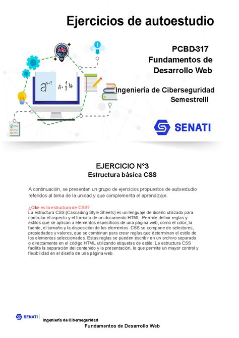 Fundamentos Web Ejercicio 03 Ejercicio N° Estructura Básica Css A Continuación Se Presentan