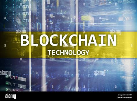 Blockchain Technology Cryptocurrency Mining Server Room Data Stock