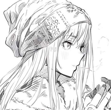 黑白线稿头像 花瓣网