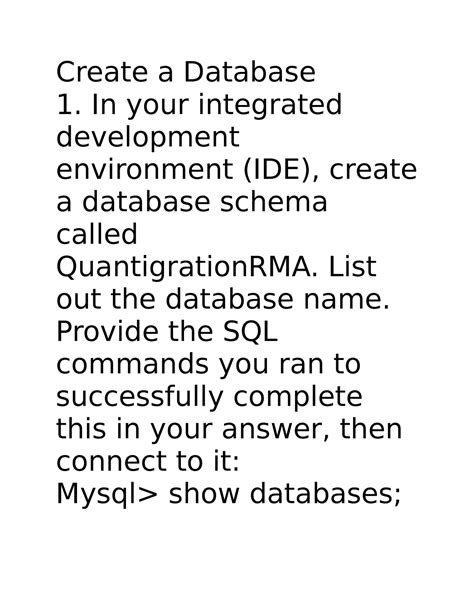 3 3 Major Activity Create A Database Create A Database In Your Integrated Development