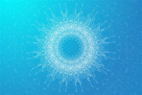 Premium Vector Geometric Abstract Connected Line With Dots Big Data Visualization Molecule And