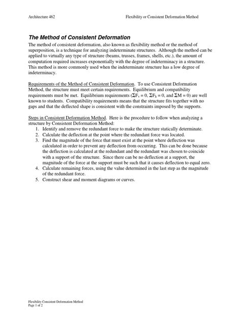 flexibility consistent deformation method pdf building engineering