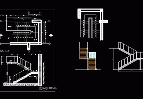 Staircase Cad Working Dwg Detail Plan N Design 45 Off